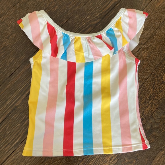 Hanna Andersson | Swim | Hanna Andersson Girls Swim Top Ruffles Rainbow ...